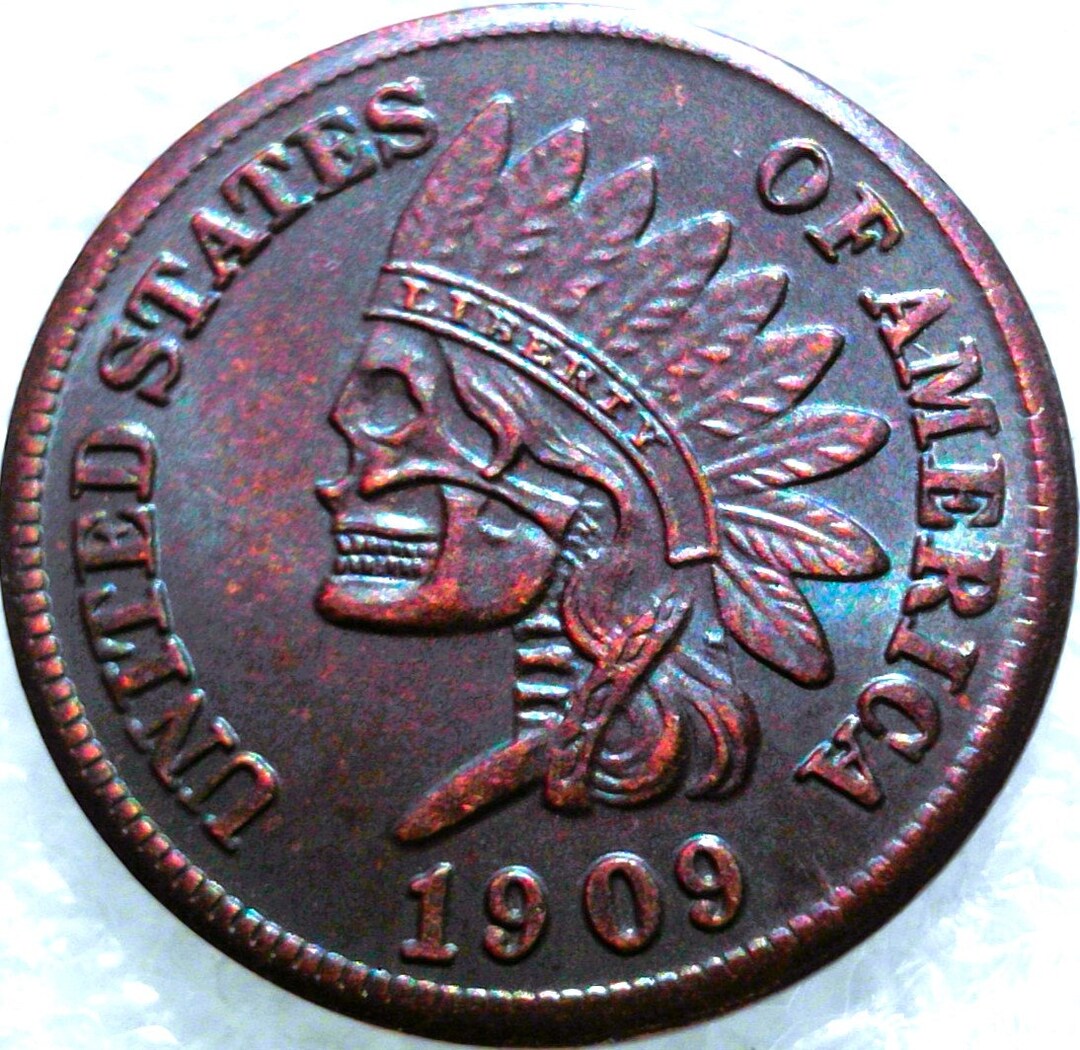Hobo Penny Indian Skull Head Coin Hobo Coin - Etsy