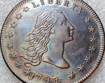 1794 Flowing Hair Reproduction Dollar Replica Vintage Color Copy Coin ...