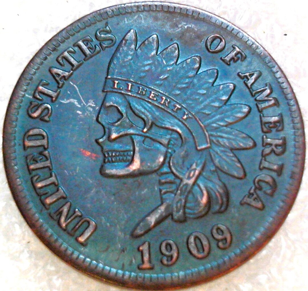 Hobo Penny Indian Skull Head Coin Hobo Coin - Etsy