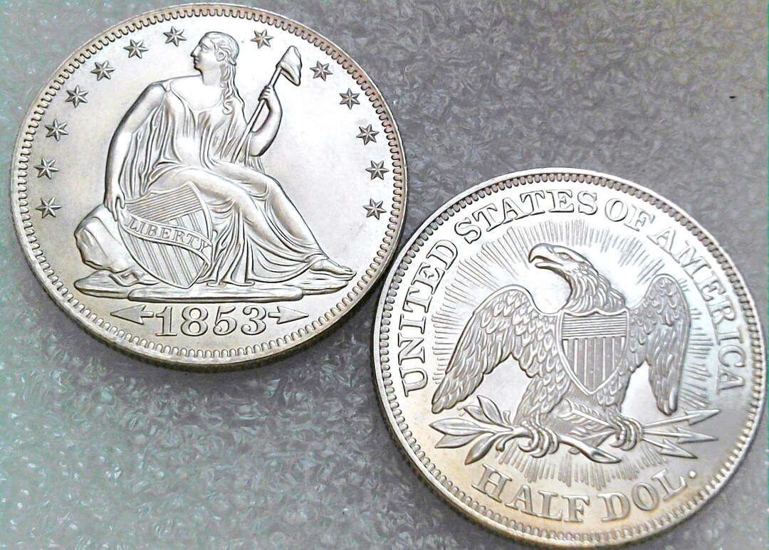 1853 -- Seated Liberty Coin With Arrows and Rays -- COPY COIN ...