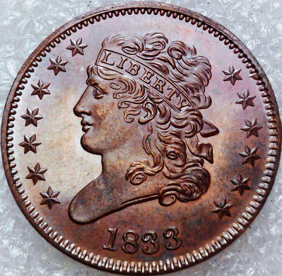 1833 Classic Liberty Head Half Cent Red Copper Color Coin - Etsy UK