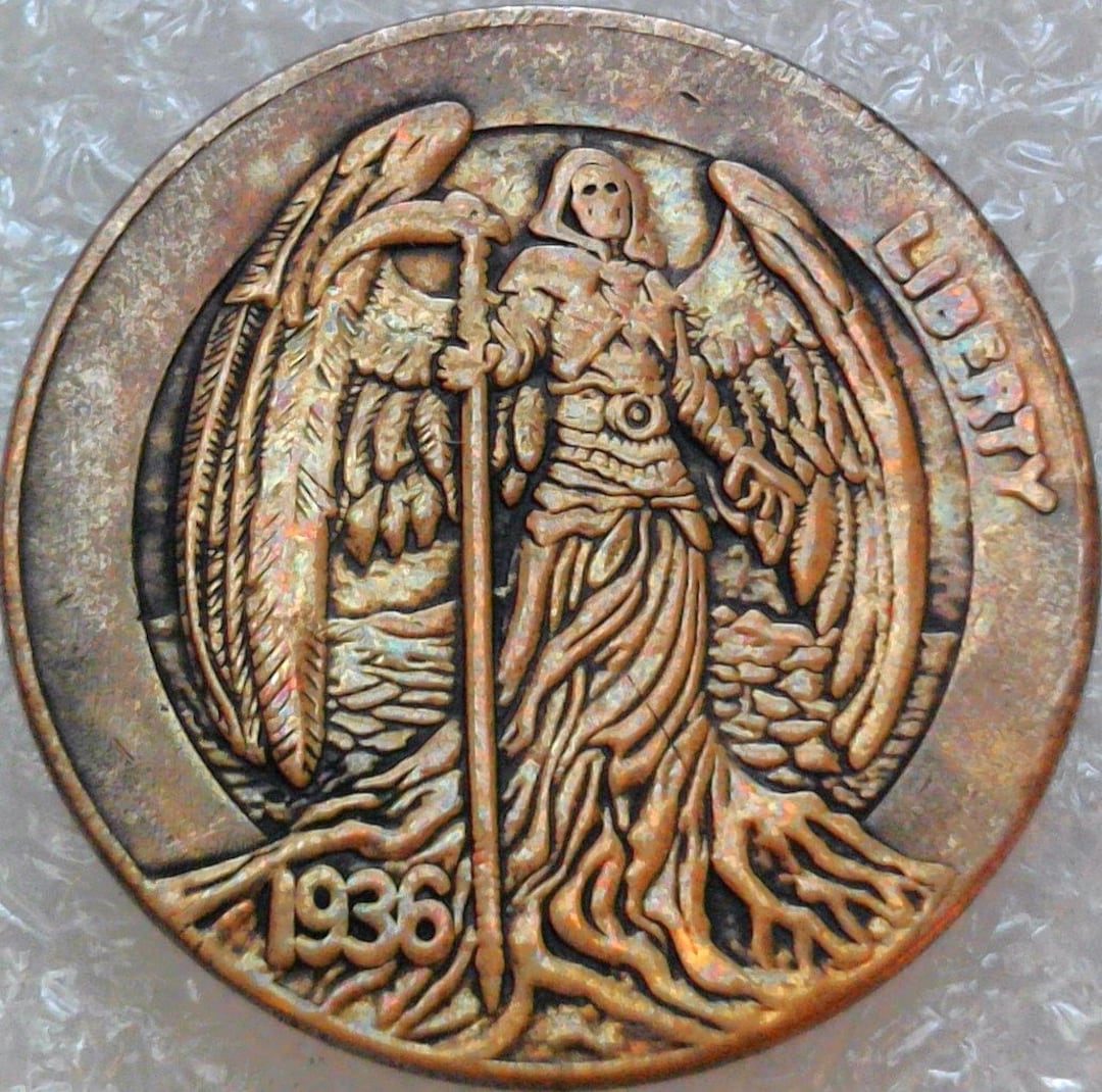 Hobo Coin the Grim Reaper Custom Artistic Coloring Hobo Nickel - Etsy