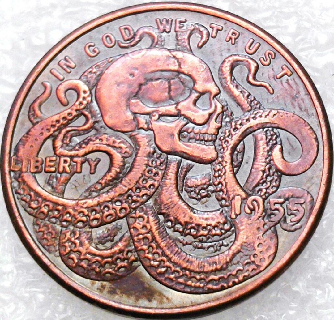Hobo Penny Skull Head Coin Hobo Coin - Etsy