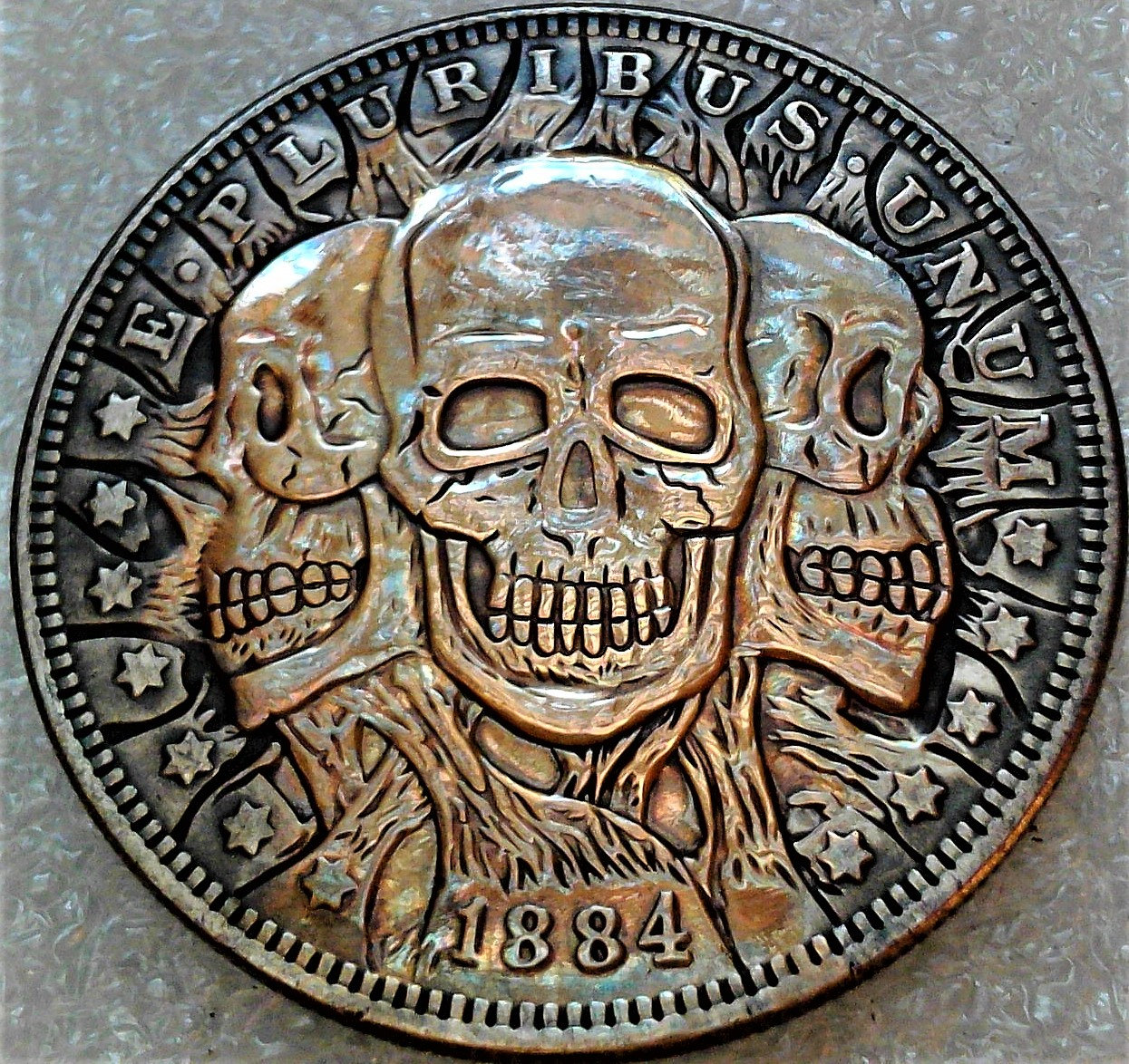 Hobo Coin 3 Morphing Skull Heads Hobo Coin Custom Artist - Etsy