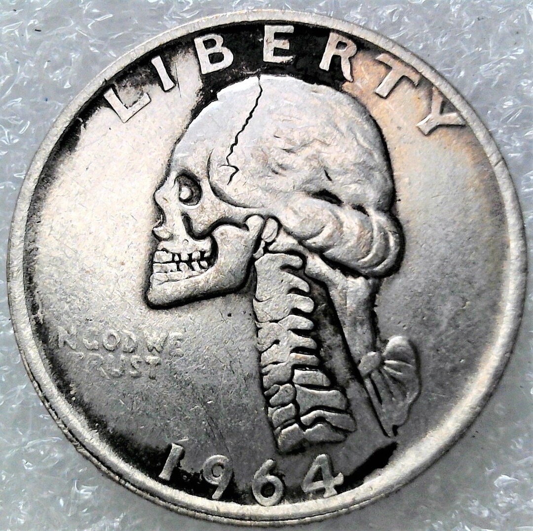 Hobo Coin - Quarter Skull Head - Etsy