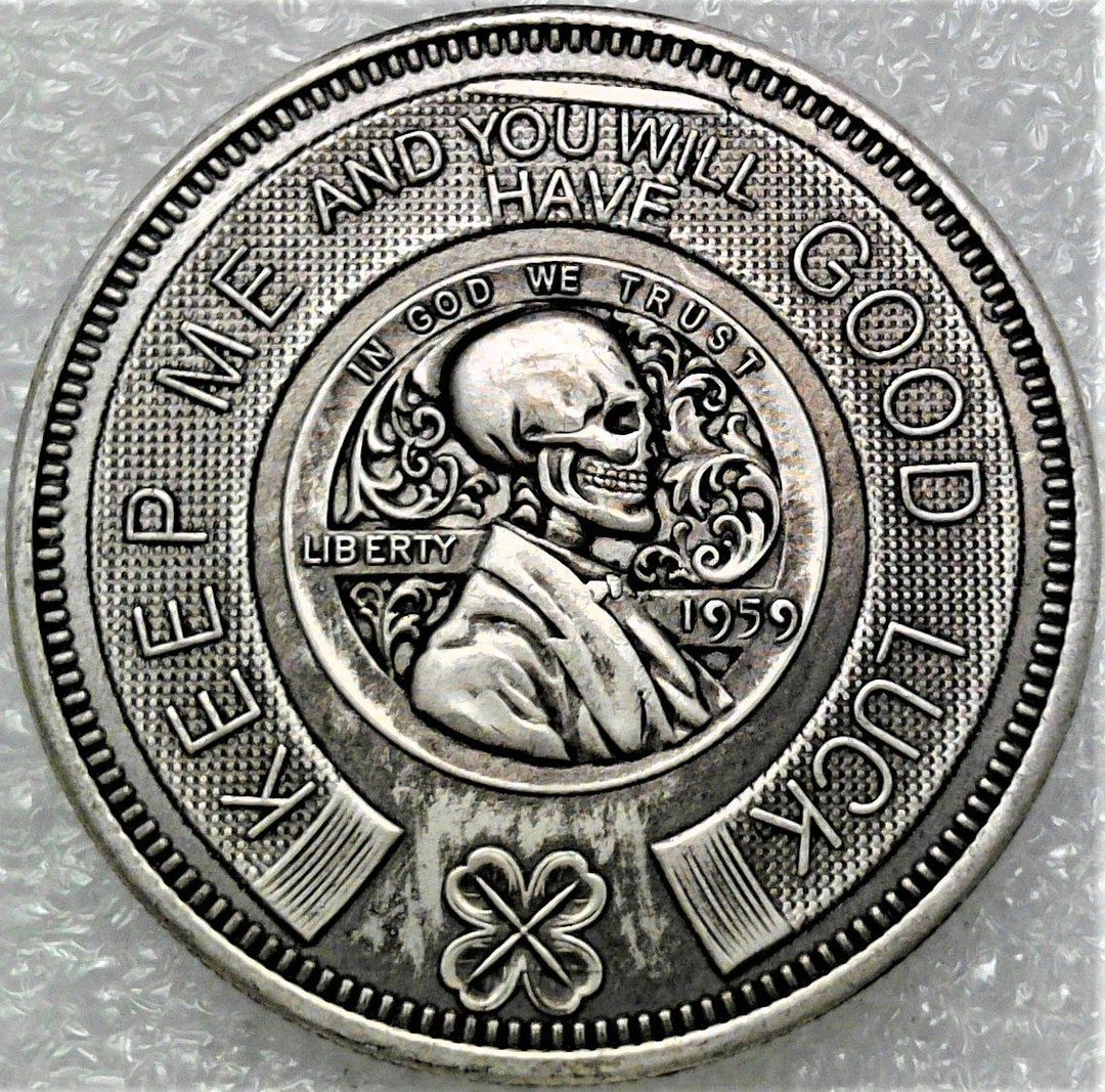 Hobo Lucky Penny Skull Head Coin, Good Luck Coin, Lucky Coin, My Lucky ...