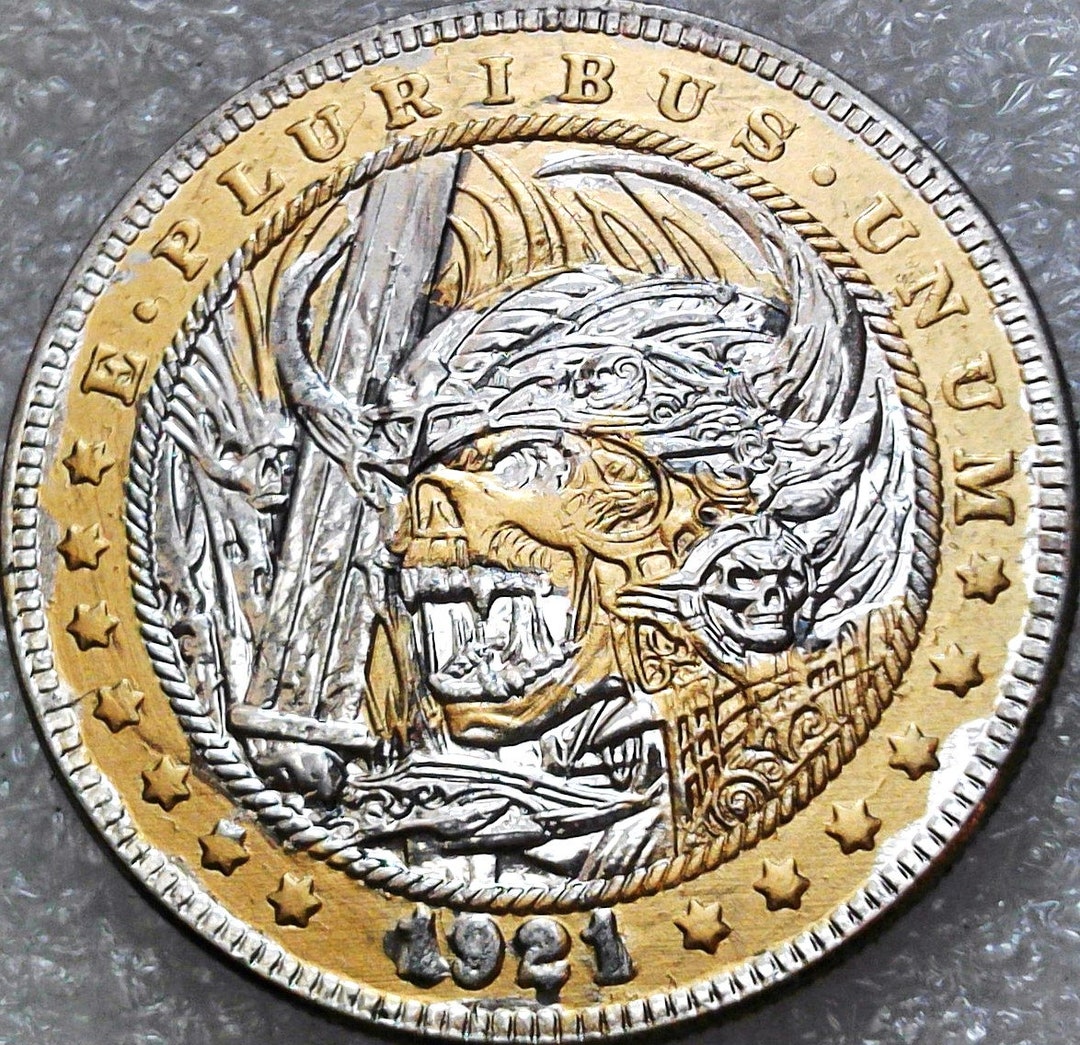 Hobo Nickel - Demon Worrior Coin - Custom Artistic Coloring - Hobo Coin ...