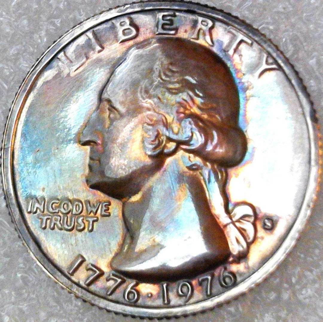 1976 S George Washington Silver Bicentennial Quarter Custom Colored ...