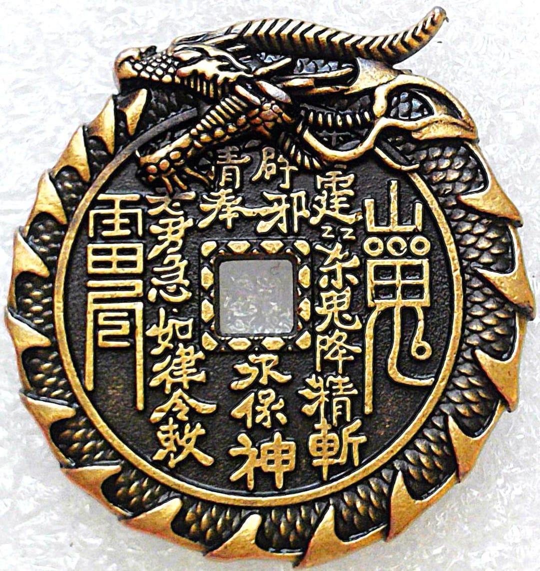 Vintage Looking Dragon Head Coin - Lucky Charm Coin, Alloy Collectible ...