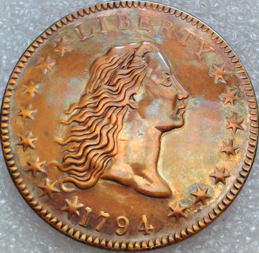 1794 Flowing Hair Reproduction Dollar - Replica - Custom Artistic Color ...