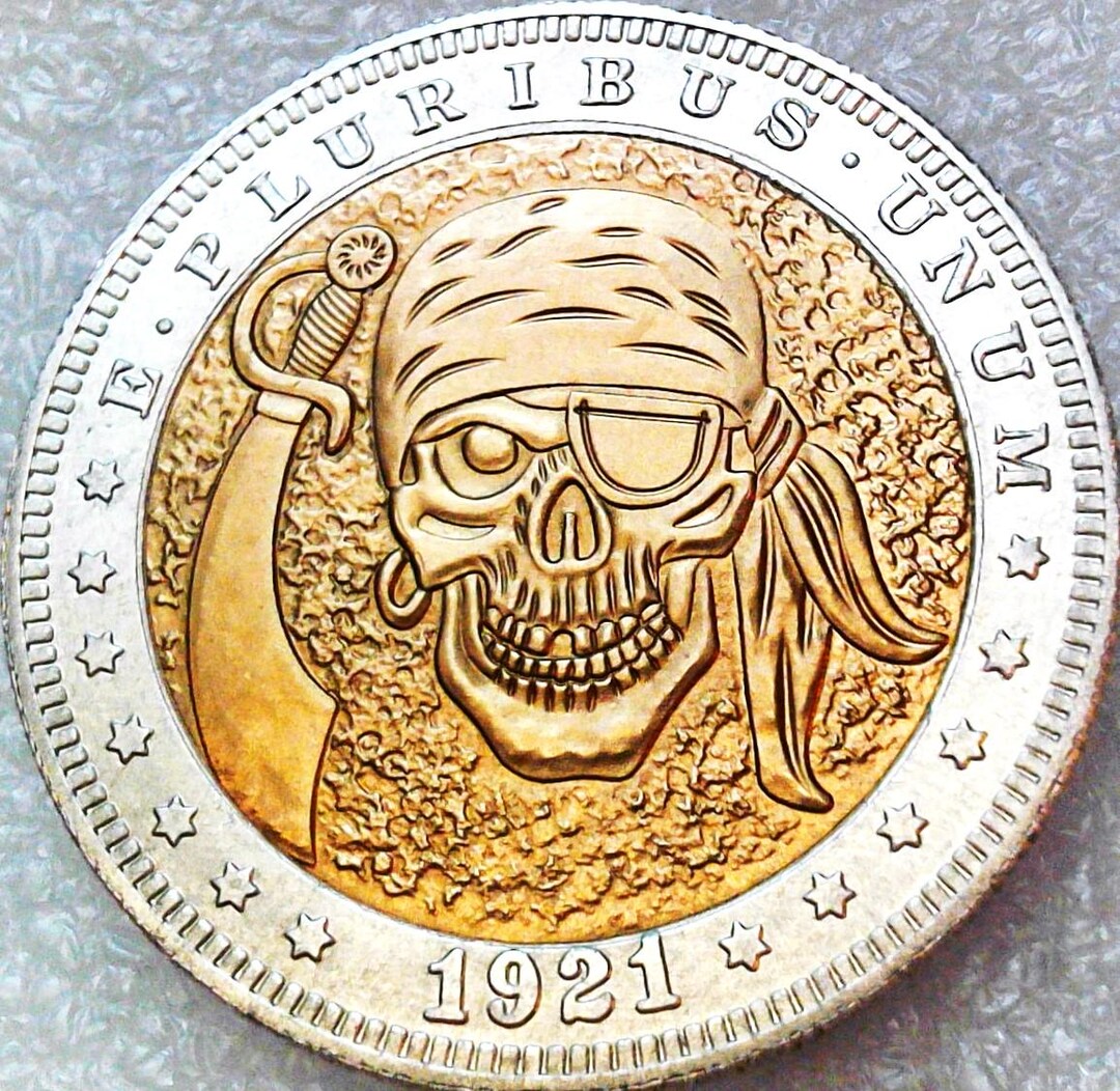 Hobo Coin - Pirate Skull Coin - Two Color Hobo Coin, Hobo Replica Coin ...