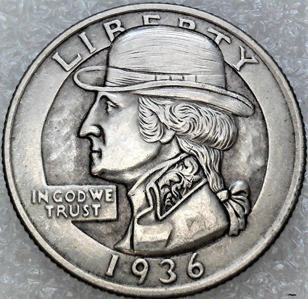 Hobo Coin Quarter George Washington Dressed up With a Hat Hobo Nickel ...