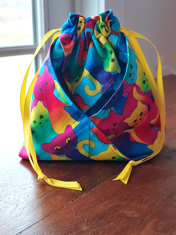 Handmade Drawstring Origami Bag Pouch Displays an Adorable - Etsy