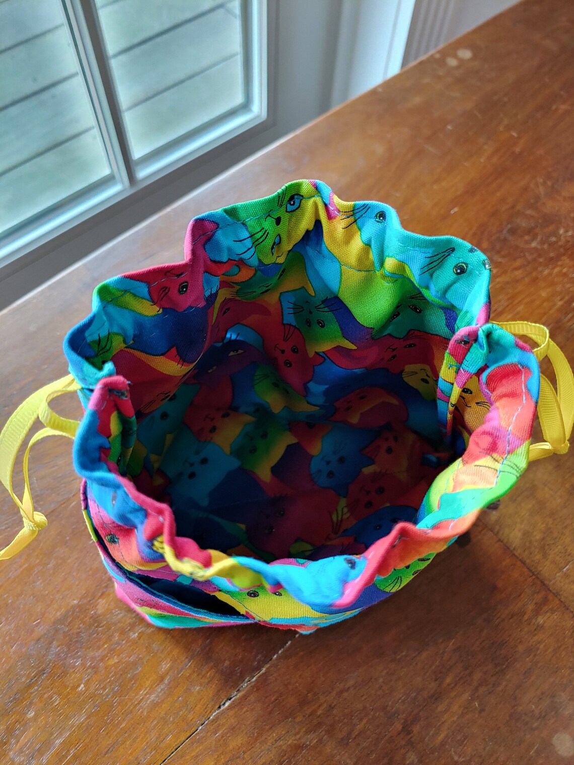 Handmade Drawstring Origami Bag, Pouch Displays an Adorable , Colorful ...