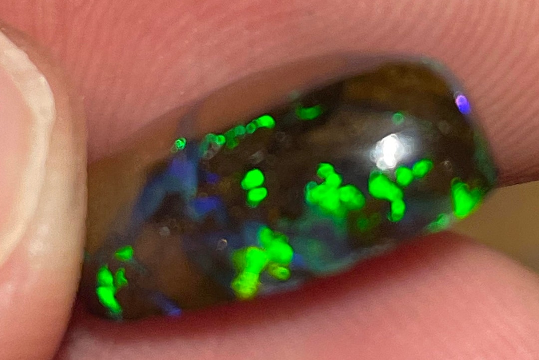 The Little Hulk Superb Colorful Boulder Opal White Laser Green and Blue ...