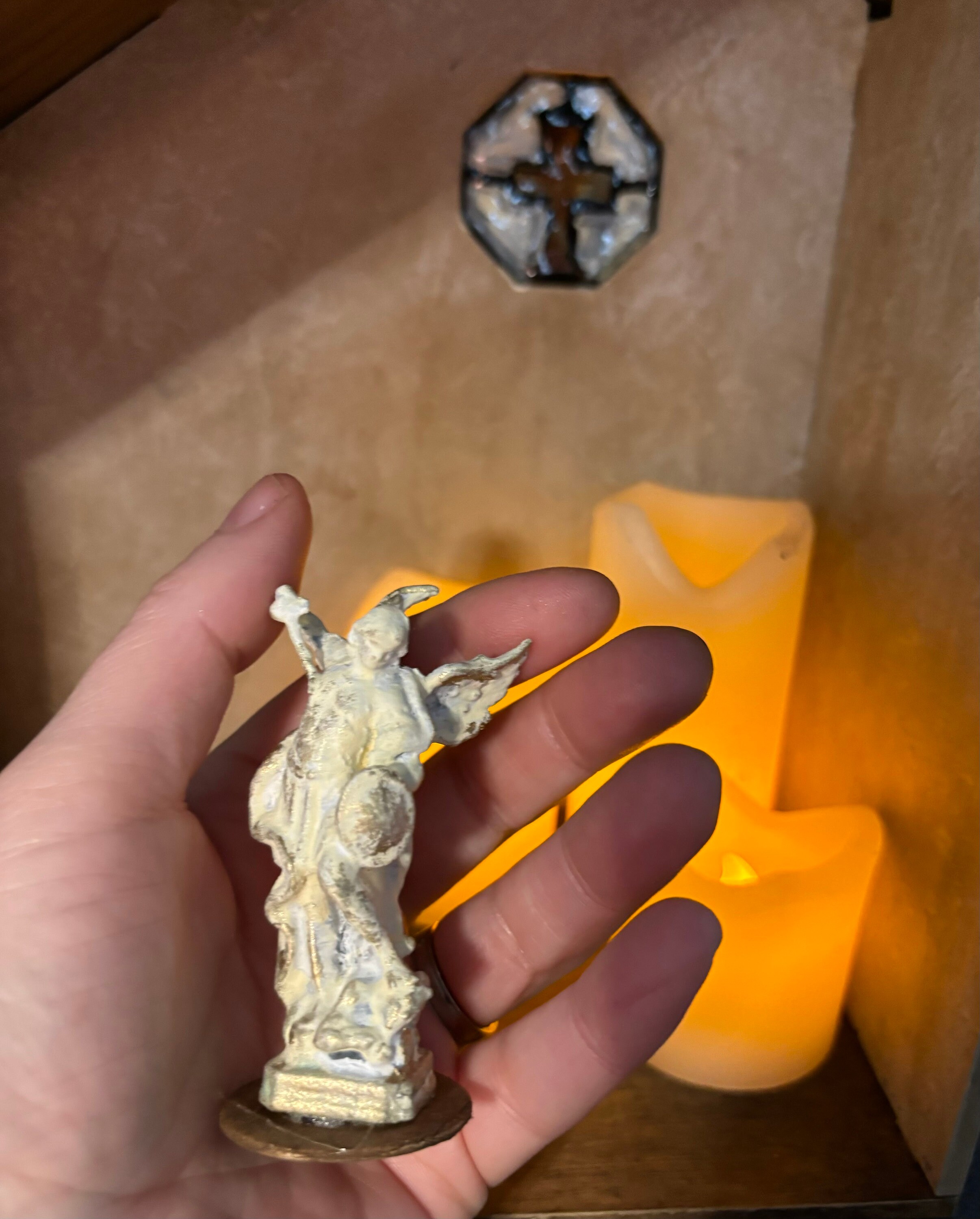 St Michal Archangel, Patron Saint of Protectors, Miniature Statue, Hand ...