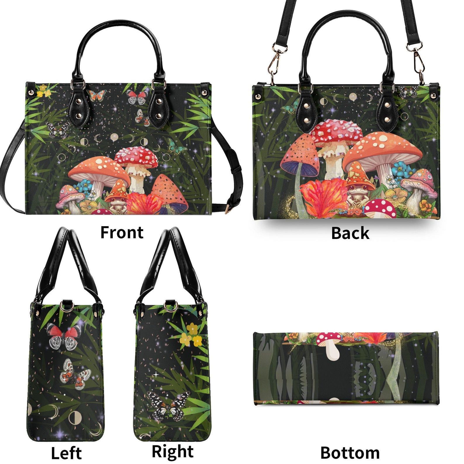 Red Mushroom Starry Night Shoulder Handbag Bag - Etsy