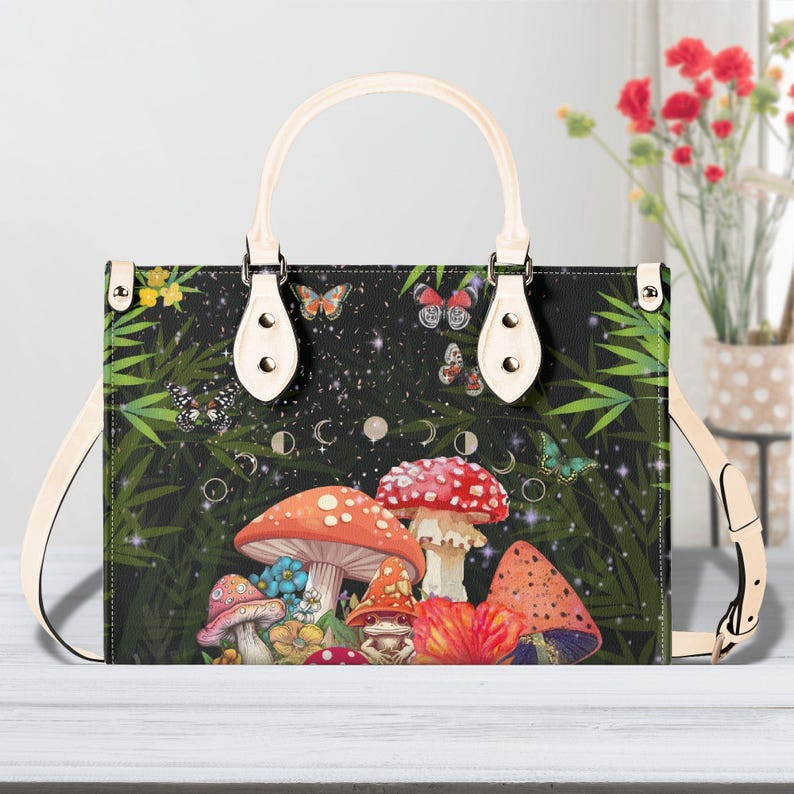 Red Mushroom Starry Night Shoulder Handbag Bag - Etsy