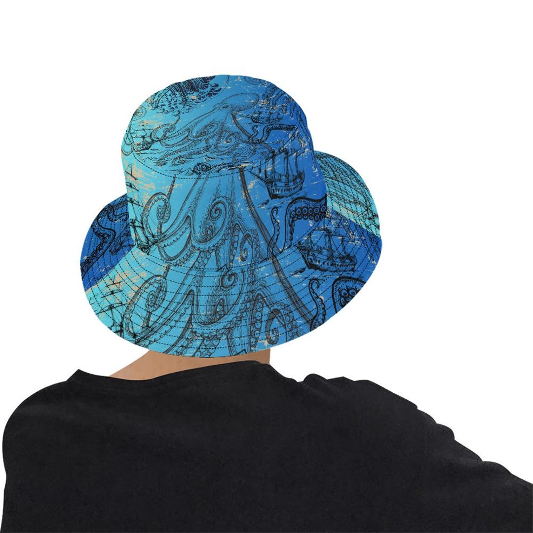 Vintage Kraken Octopus Bucket Hat - Etsy