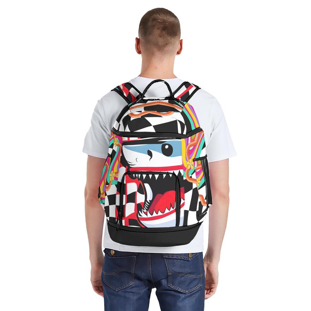Shark Mouth Checkerboard Backpack - Etsy