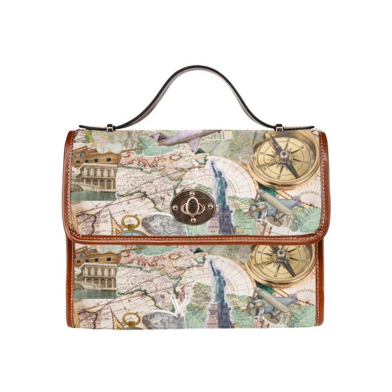 Vintage World Maps Adventure Canvas Satchel Bag - Etsy