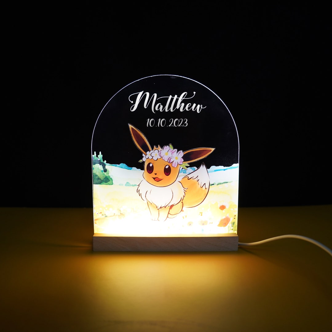 Personalized Eevee Night Light Baby Night Light Bedside Lamp Children ...
