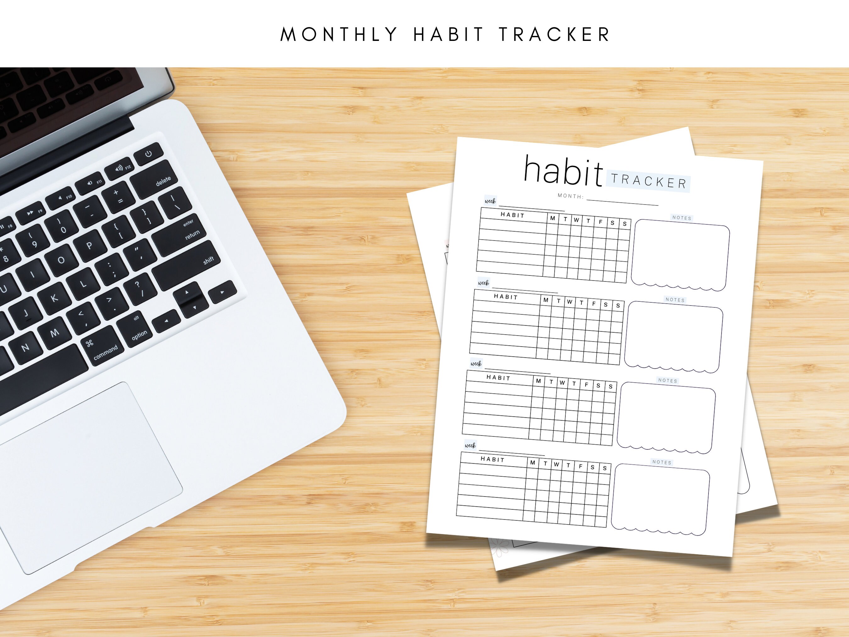 Habit Tracker, Printable Monthly Habit Tracker, Habit Tracker Year ...