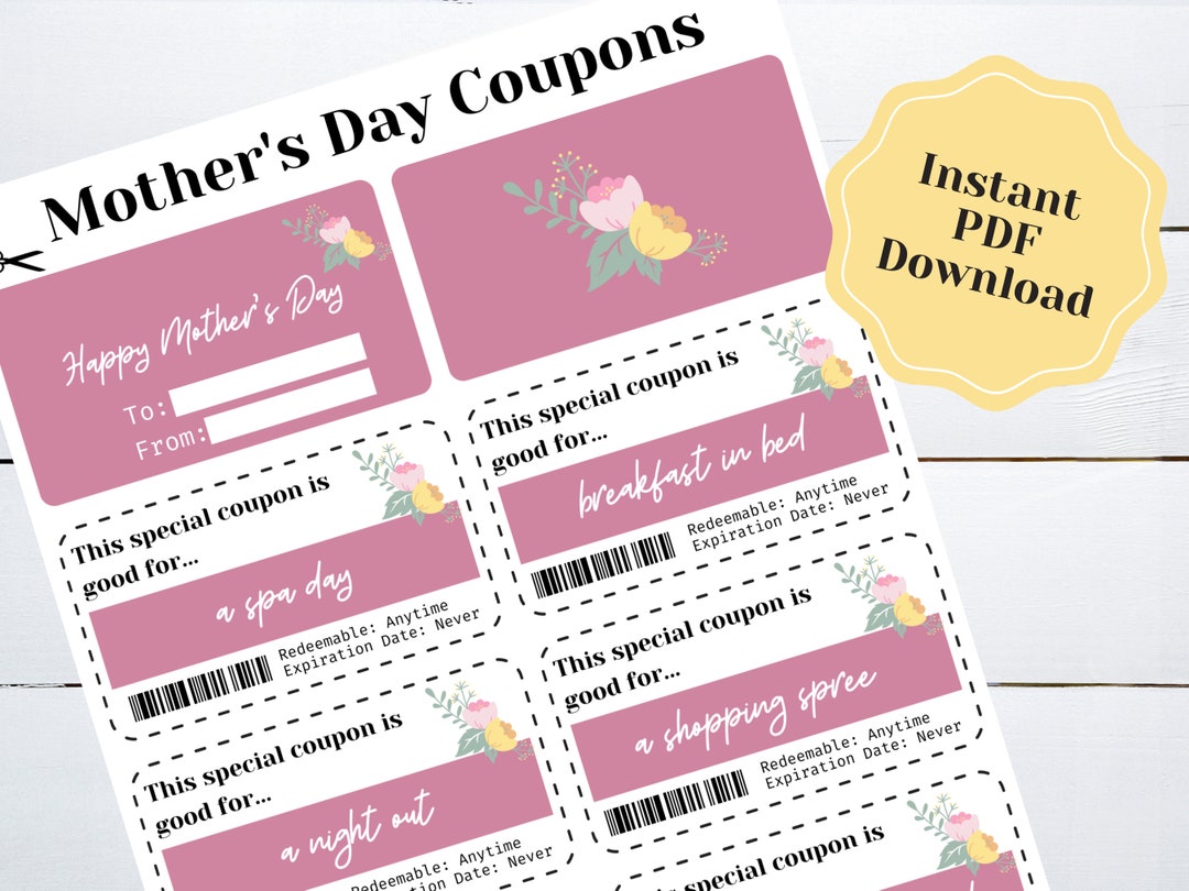 Editable Love Coupon, Mother's Day Coupons, Love Gift Cards, Love ...