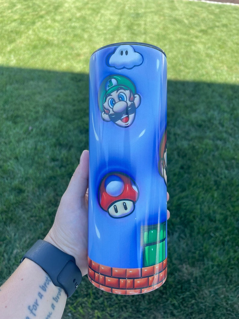 Vaso de Super Mario Bros que brilla en la oscuridad, 20 onzas - Etsy México