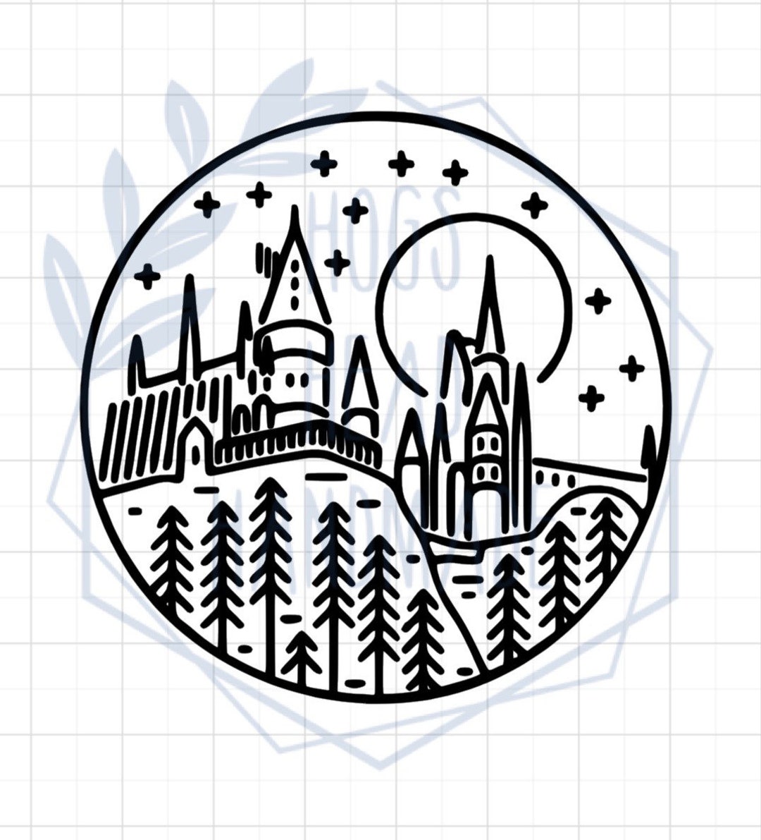 Wizard School Castle Iron On - Etsy