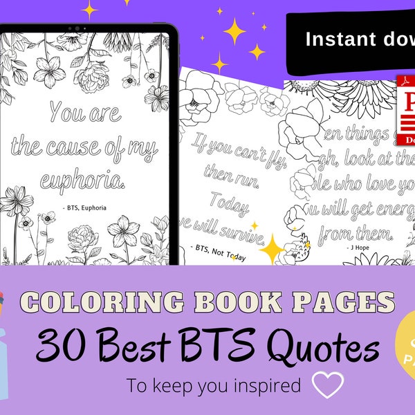 Bts Coloring Book - Etsy