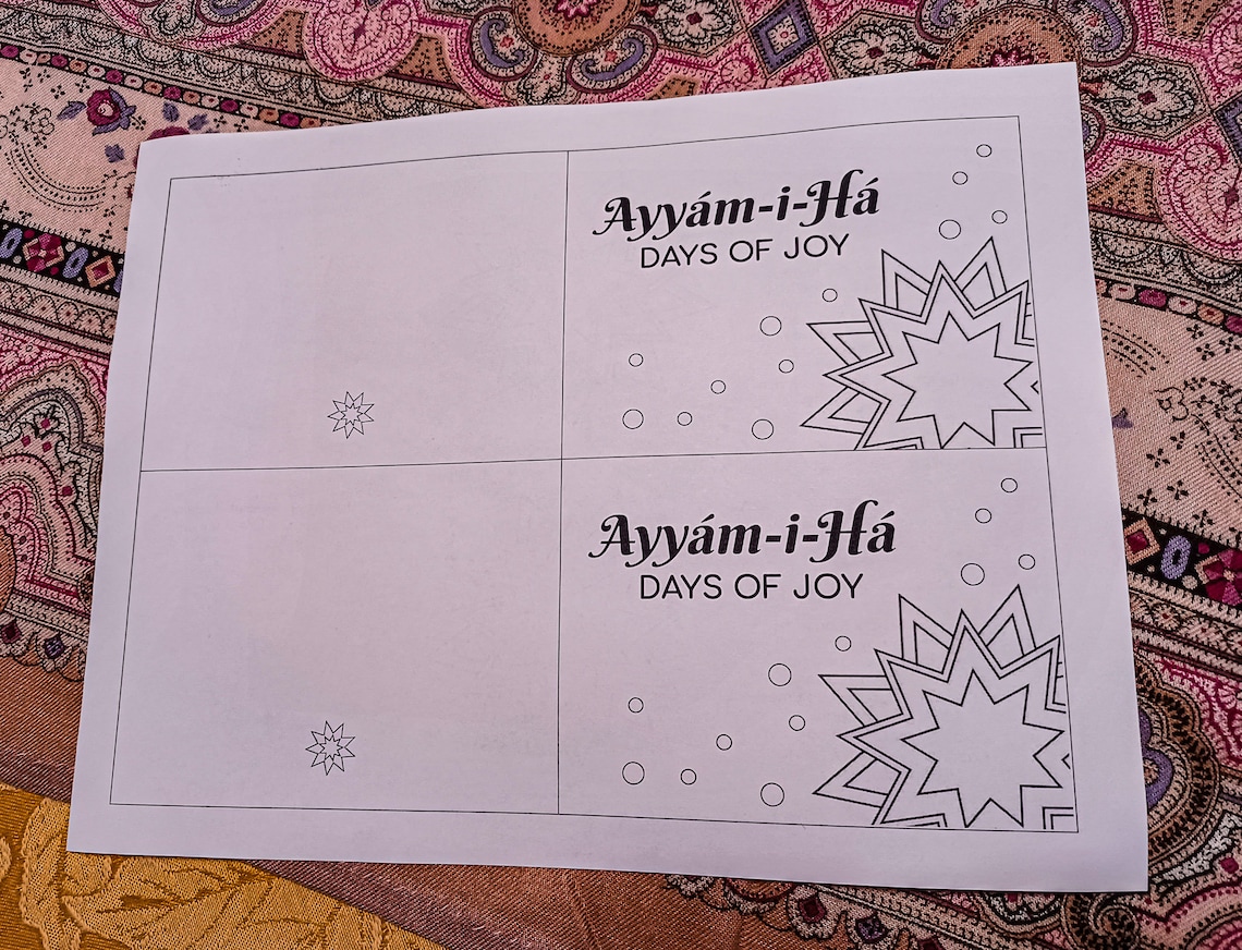 Ayyám-i-há Coloring Downloadable Card - Etsy