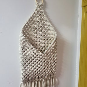 Macrame Large Wall Holder, Pouch Organizer, Hanging Pocket, Woven ...