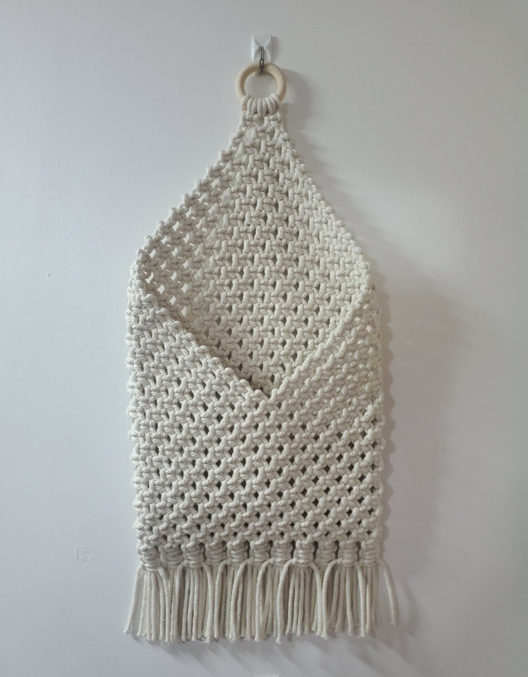 Macrame Large Wall Holder, Pouch Organizer, Hanging Pocket, Woven ...
