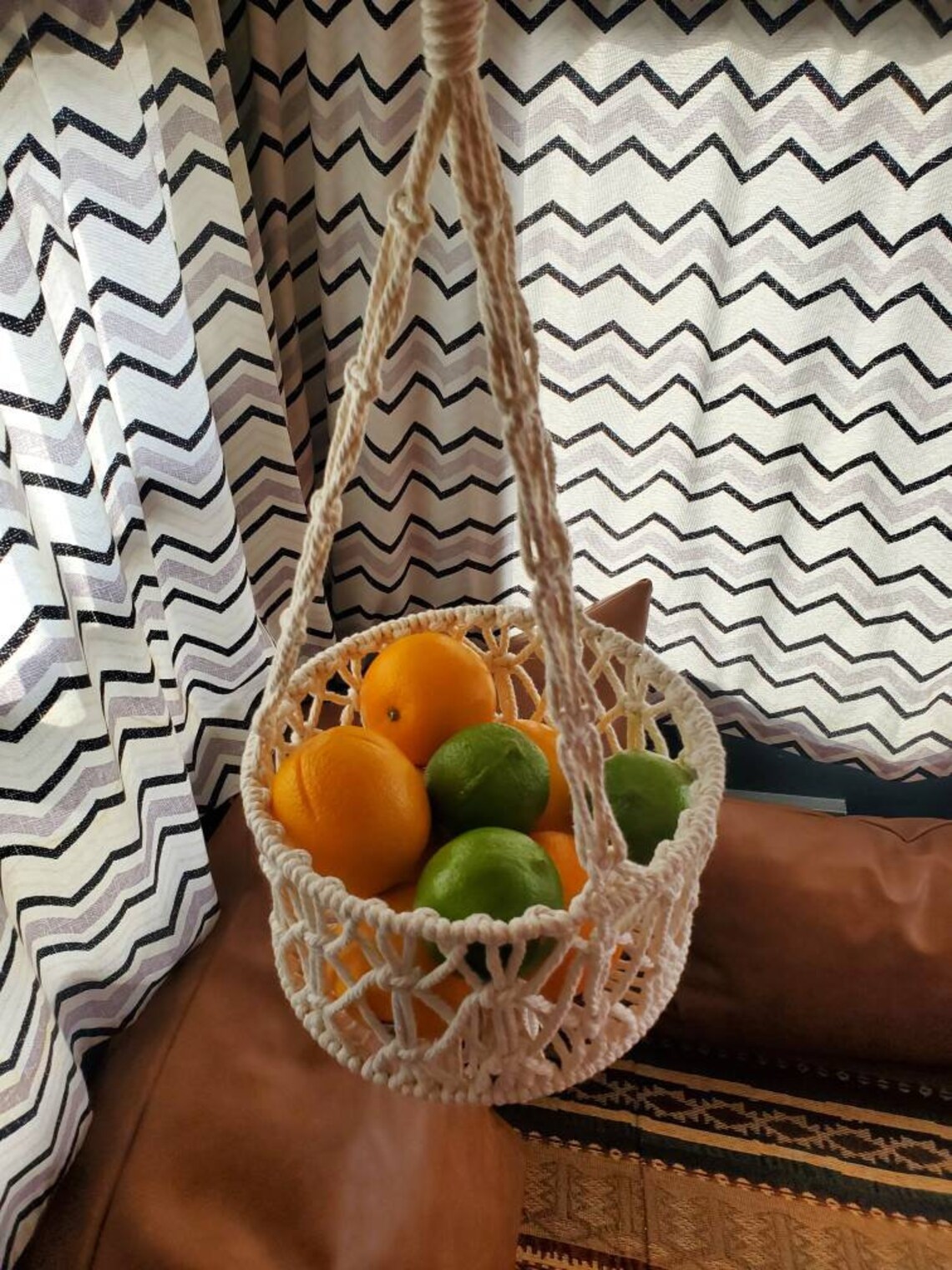 Boho Macrame Fruit / Vegetable Hanging Storage, Hanging Baskets, Van ...