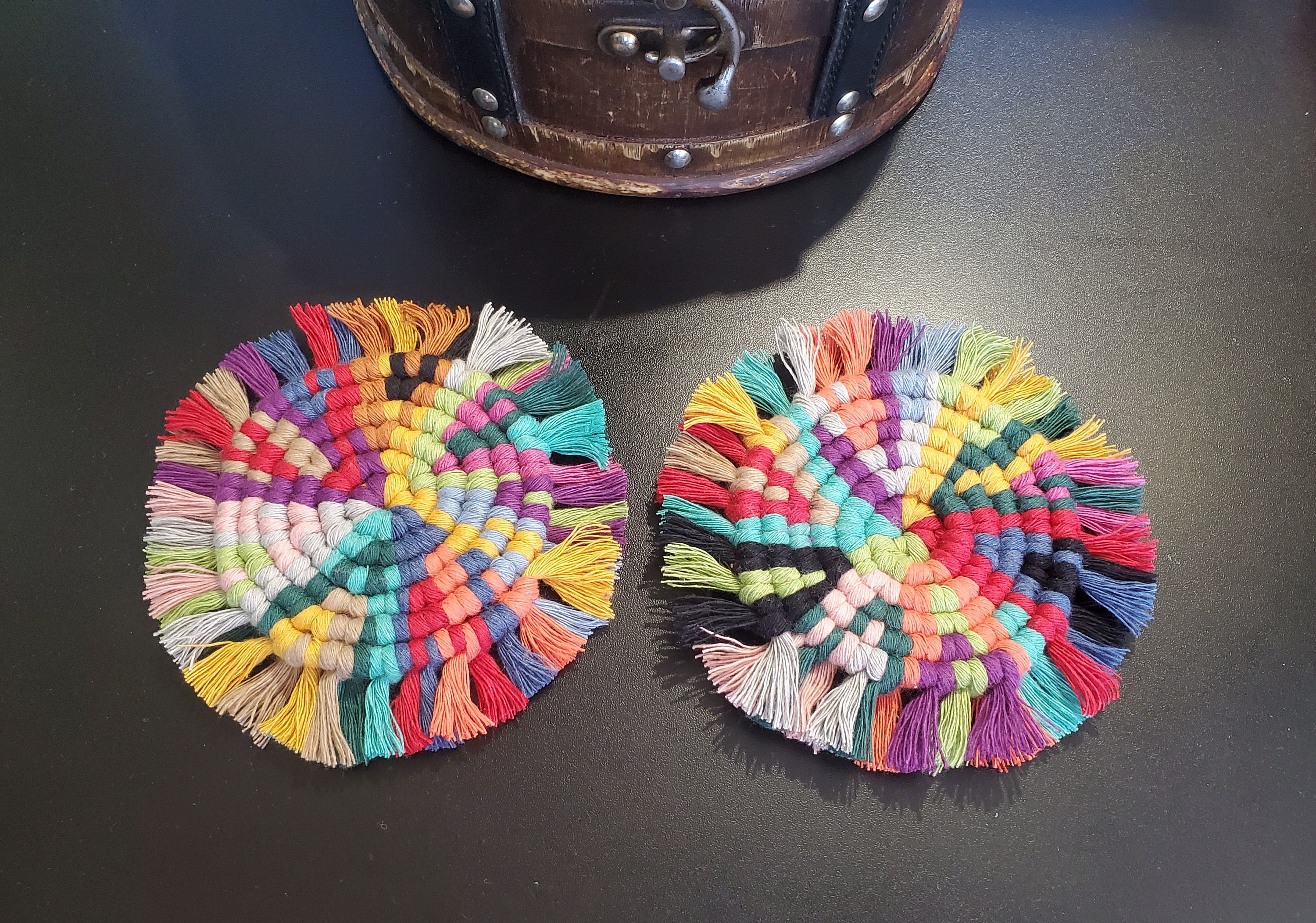 Boho Groovy Round Macrame Coasters, Kitchen Design, Table Decor ...