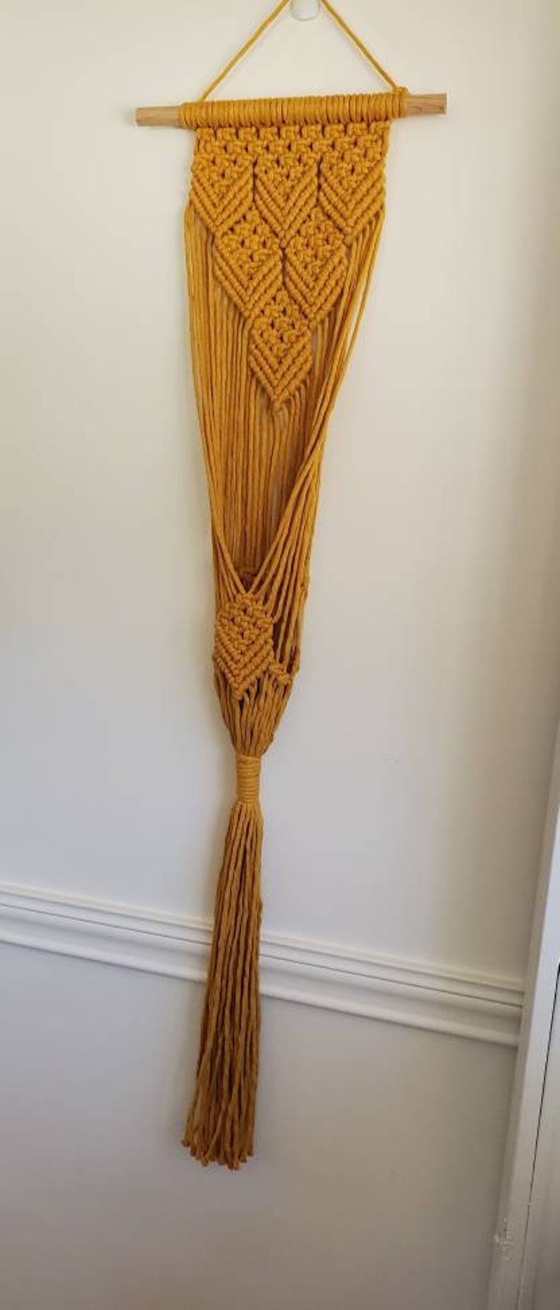 Boho 40 Inch Long Macrame Wall Plant Hanger, Plant Holder, Tapestry, in ...