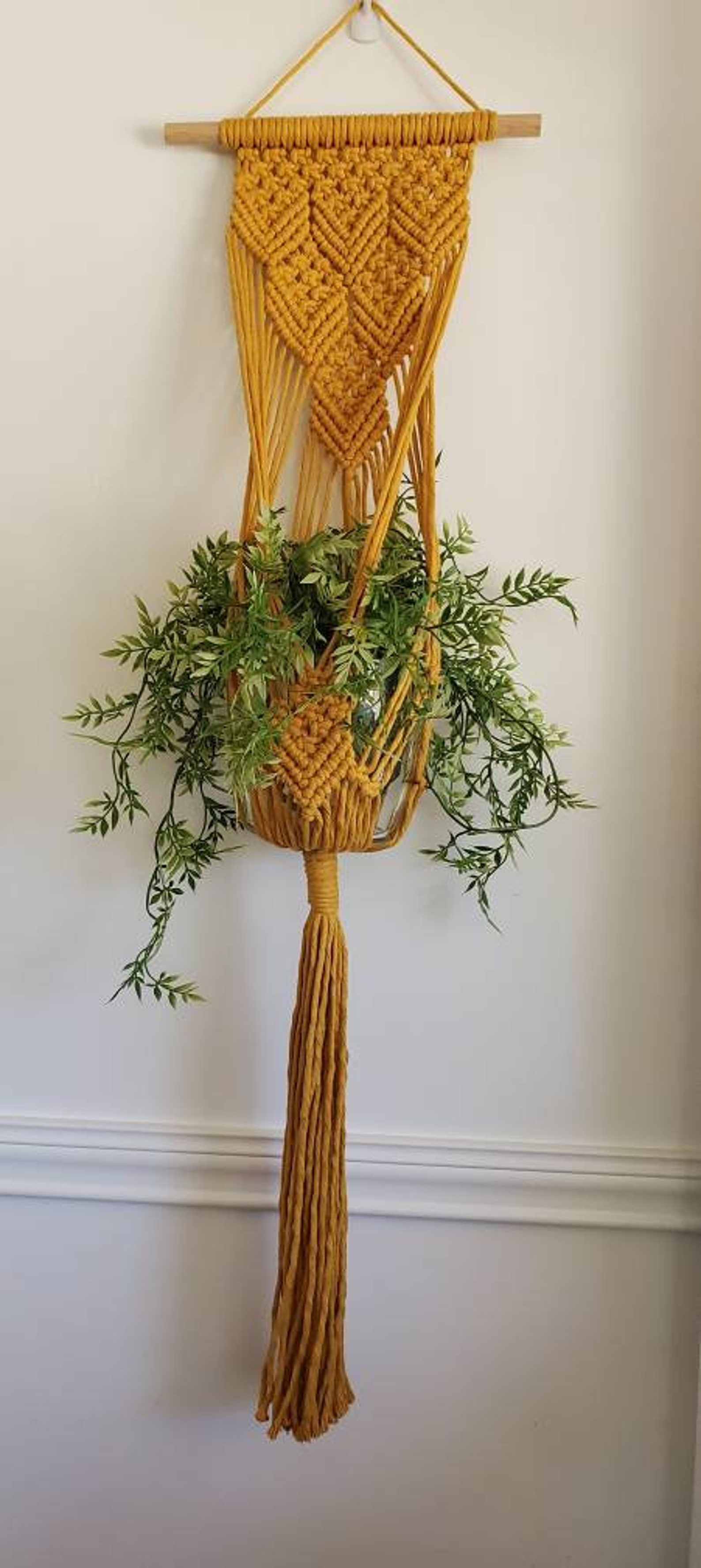 Boho 40 Inch Long Macrame Wall Plant Hanger, Plant Holder, Tapestry, in ...