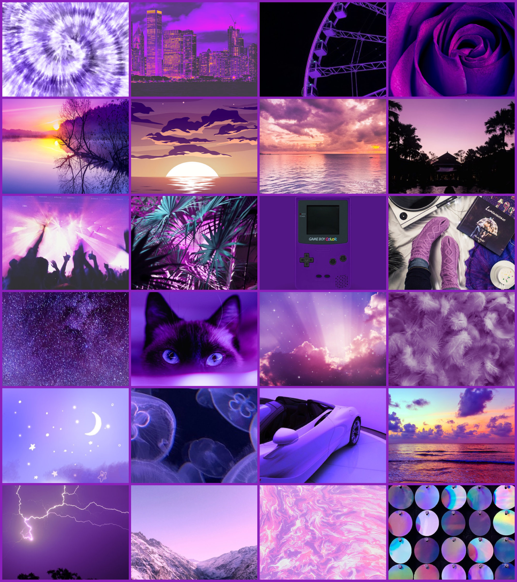 Purple Aesthetic Wall Collage Kit | 170 Pictures Digital Download - Etsy