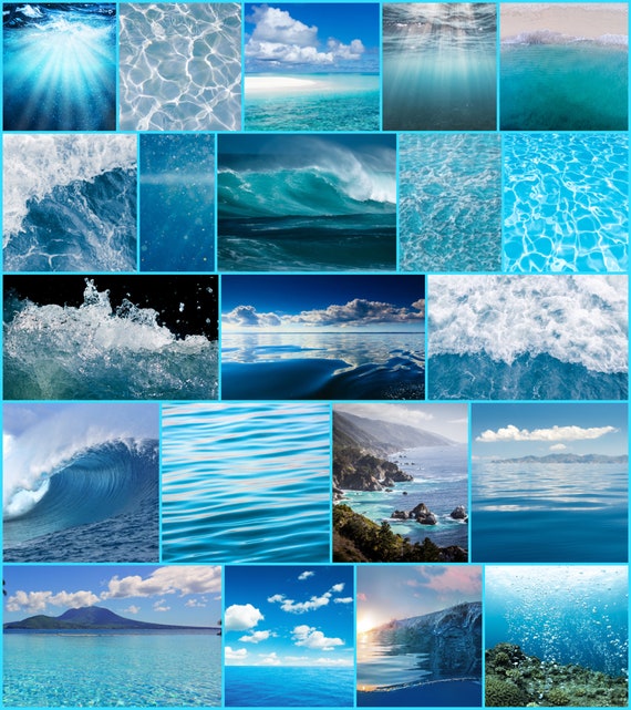Water Theme Wall Collage Kit 115 Pictures Digital Download | Etsy