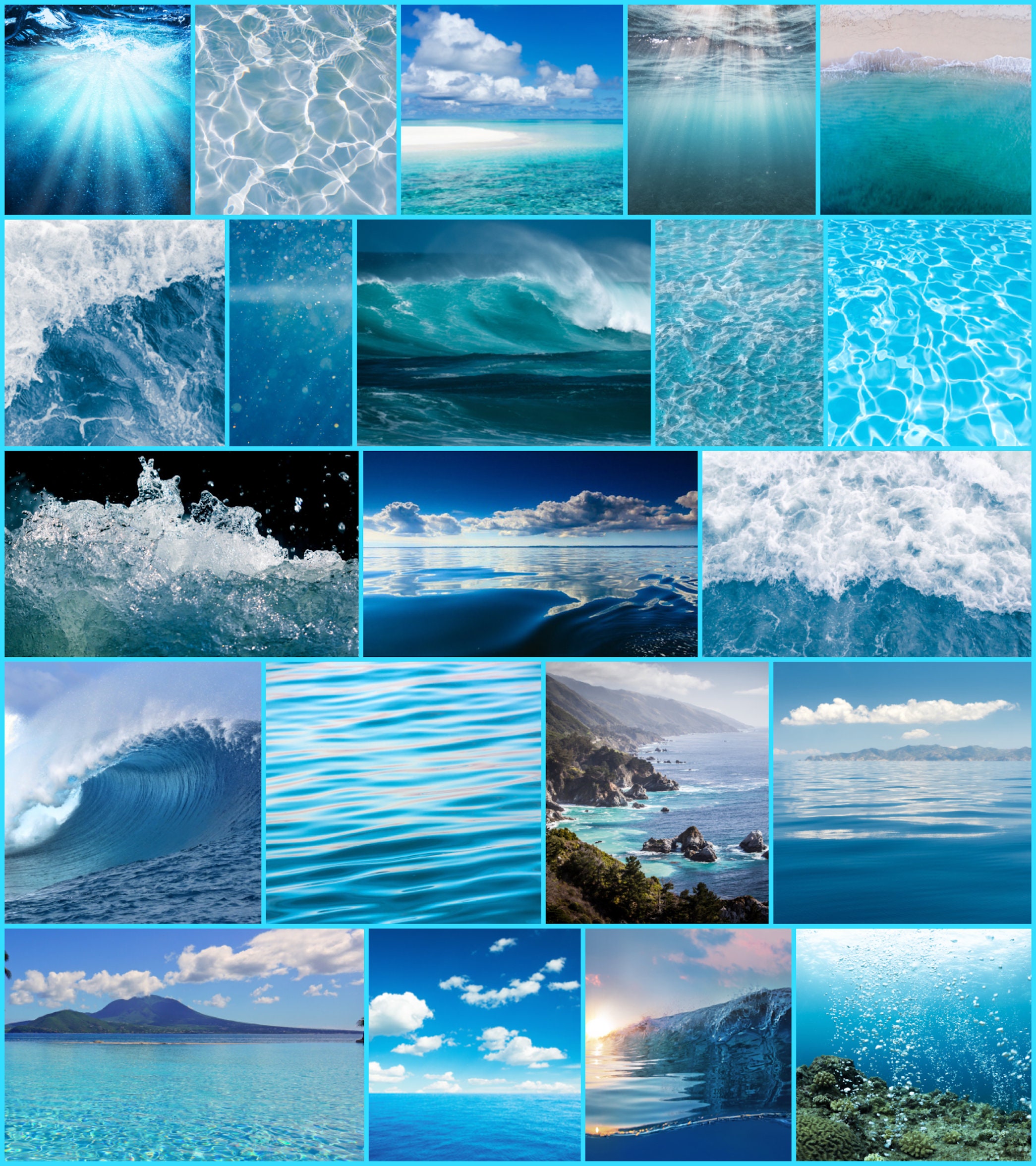 Water Theme Wall Collage Kit | 115 Pictures Digital Download - Etsy