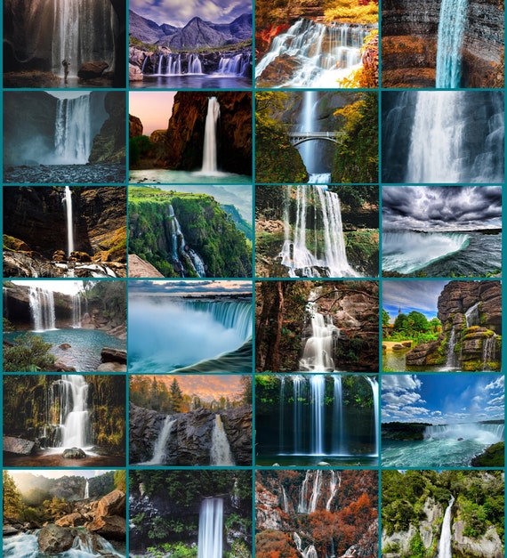 Waterfall Wall Collage Kit 120 Pictures Digital Download - Etsy