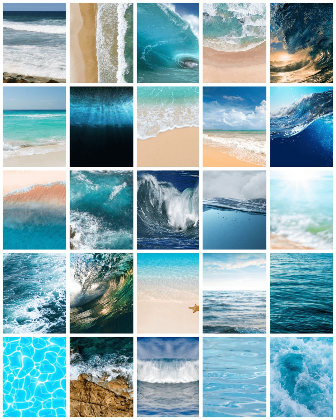 Ocean Aesthetic Digital Photos Wall Collage Kit | 90 Pictures Digital ...
