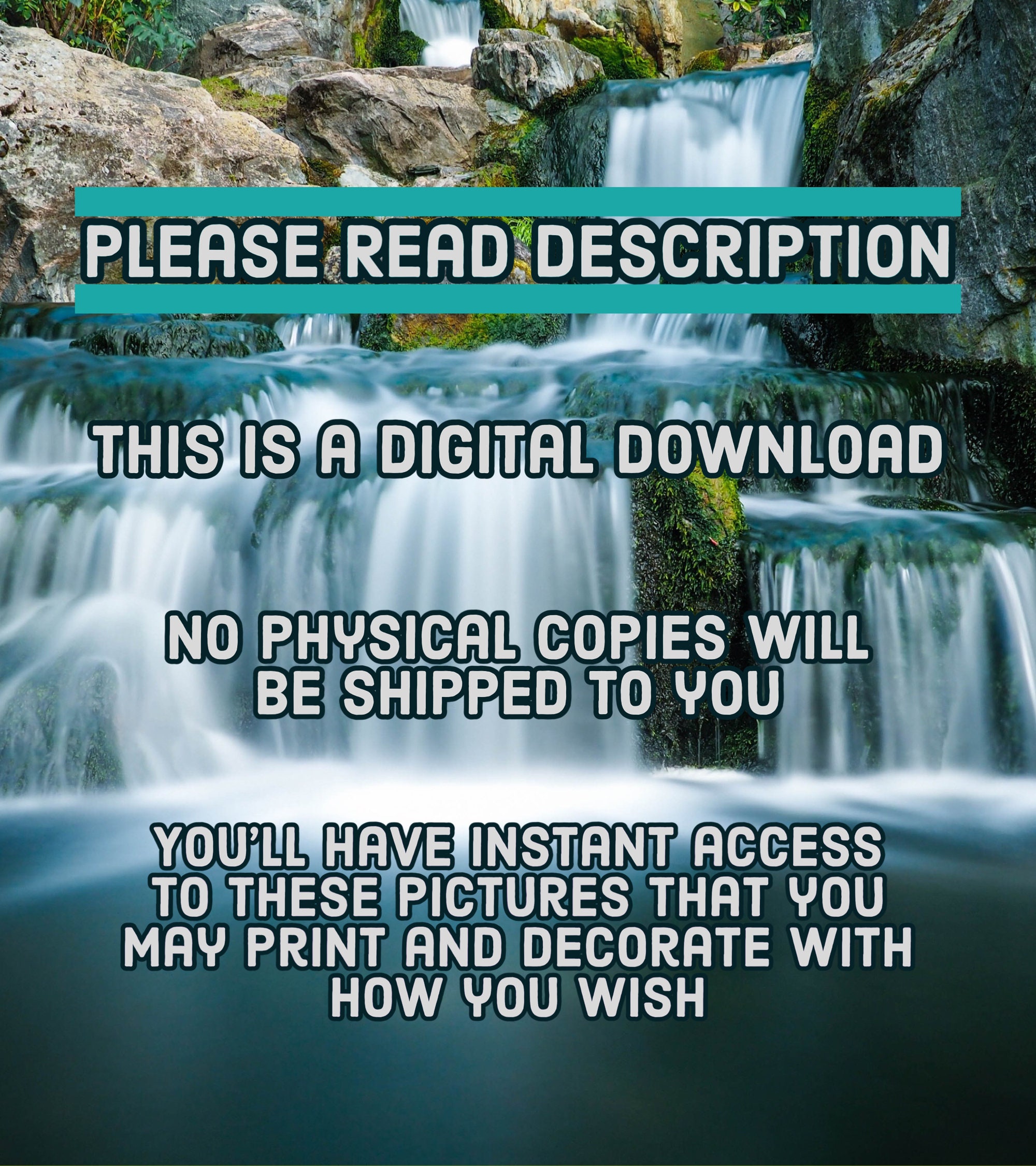 Waterfall Wall Collage Kit | 120 Pictures Digital Download - Etsy