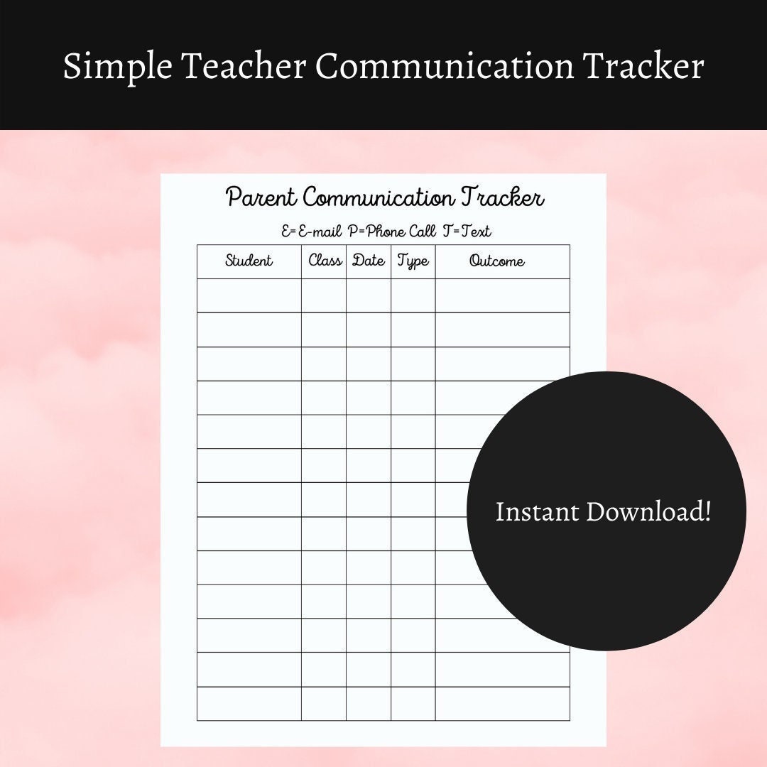 Teacher Communication Tracker - Etsy