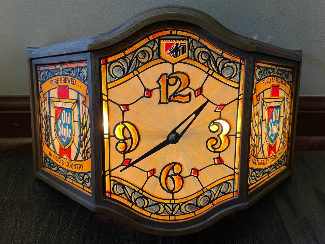 Vintage Old Style Beer Sign Clock Tested & Working Man - Etsy