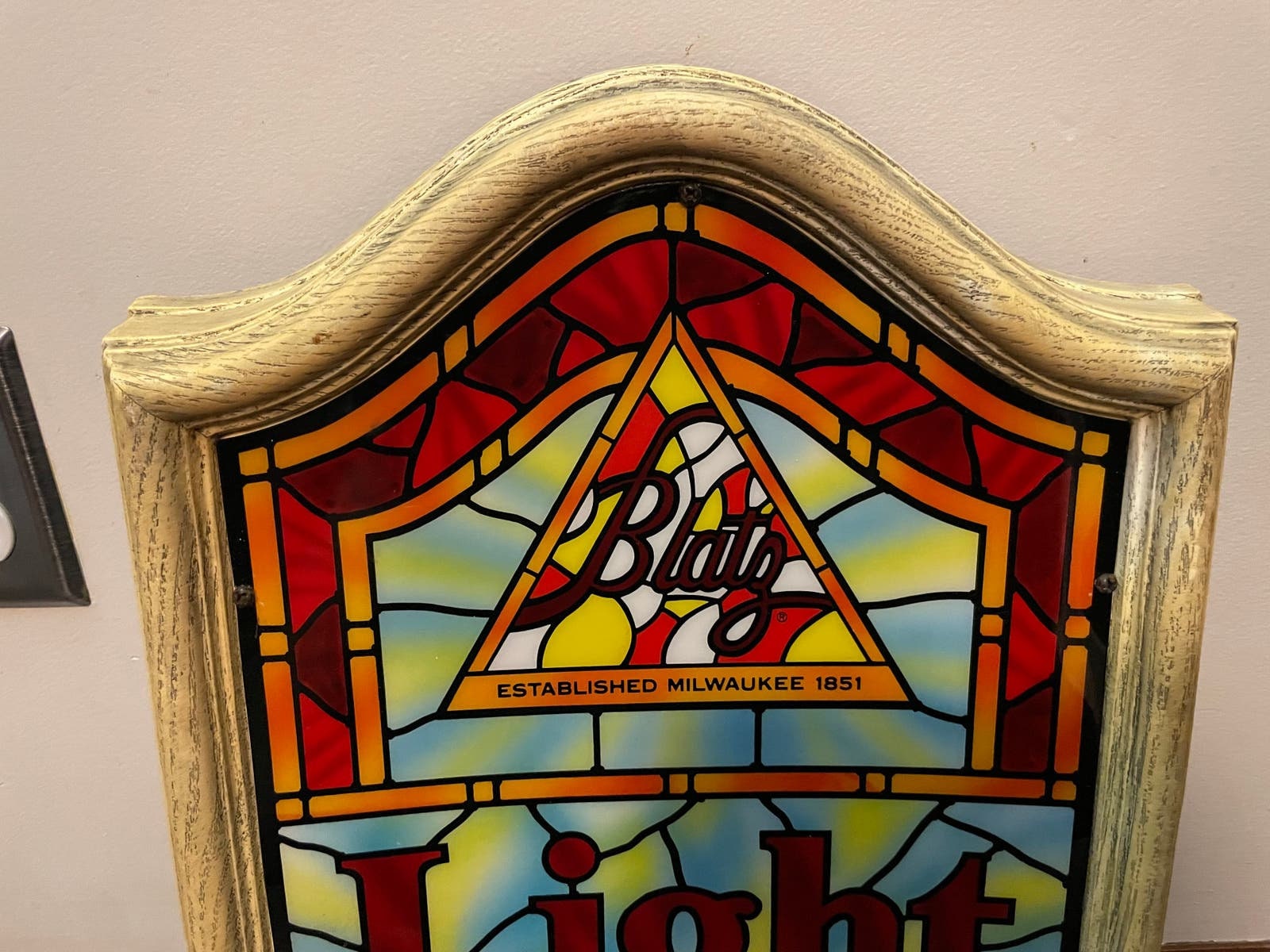 Vintage Blatz Beer Sign Light Tested & Working Stained Glass Man Cave ...