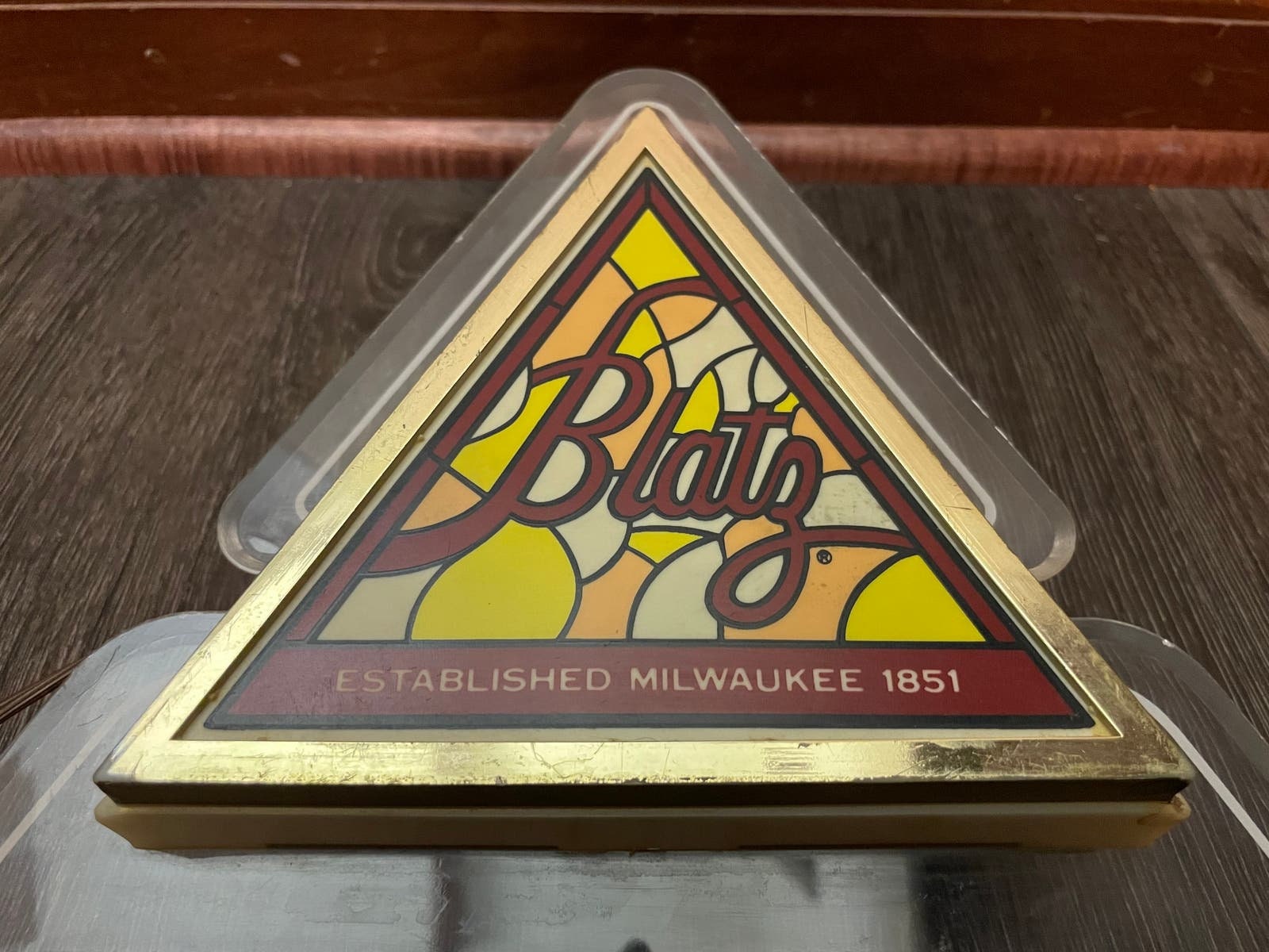 Vintage Blatz Sign Light Triangle Transparent Tested & Working - Etsy