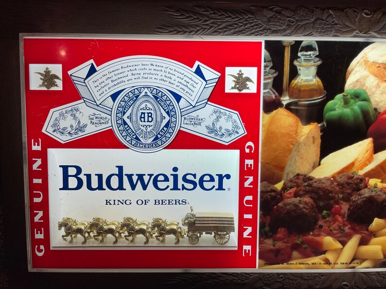 Vintage Budweiser Sign & Light Light Tested Working Retro Man Cave Bar ...