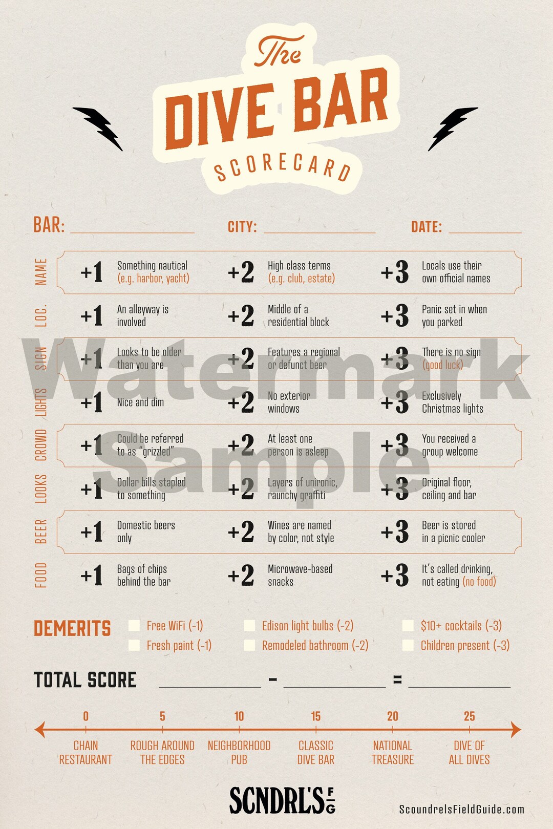 Dive Bar Scorecard Bar Game Notepad Perfect Man Cave Gift for Dive Bar ...